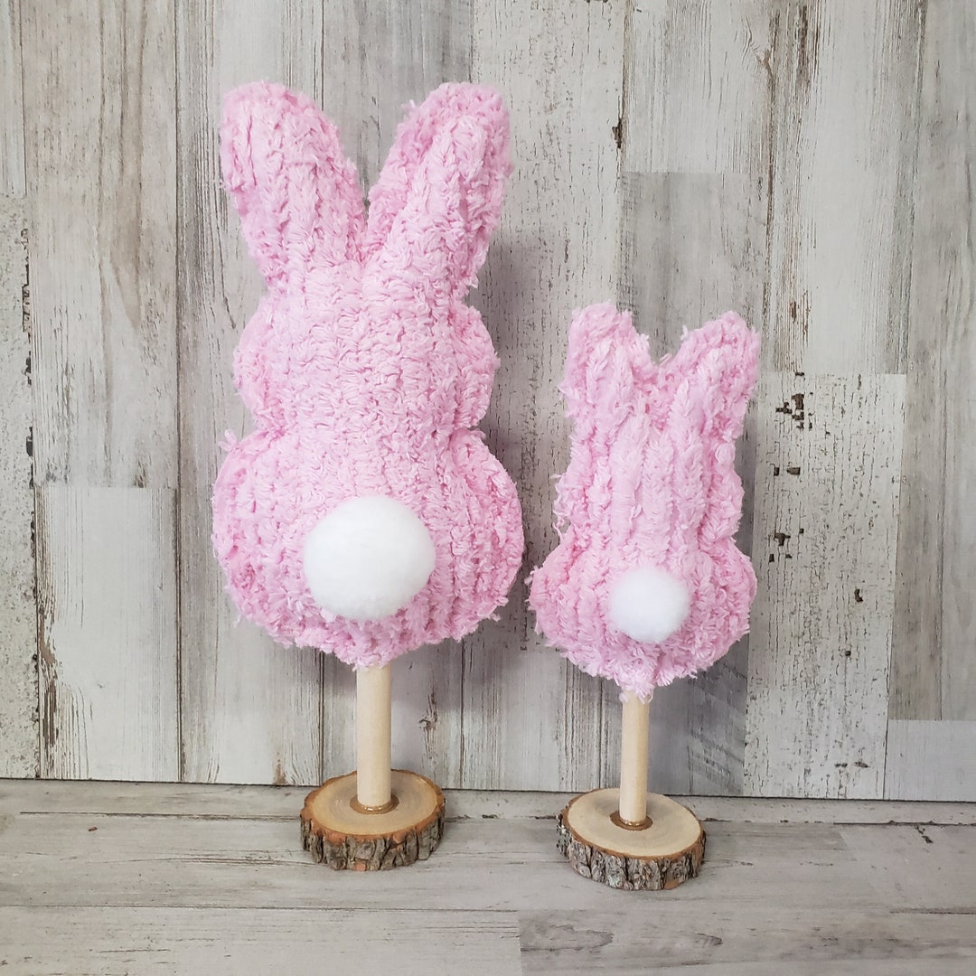 Pink Chenille Bunny / Chenille Decor / Easter Mantel Decor/ Farmhouse ...