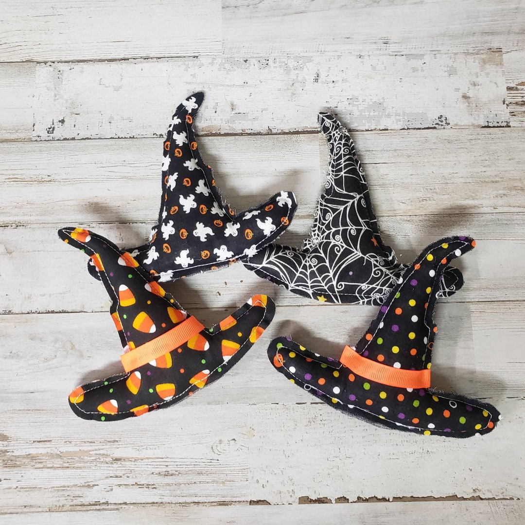 Halloween Fabric Witch Hats/ Halloween Pumpkin Decor / Halloween Decor ...