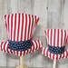 Uncle Sam Fabric Hat / Patriotic Tiered Tray Decor / Uncle Sam Fabric ...