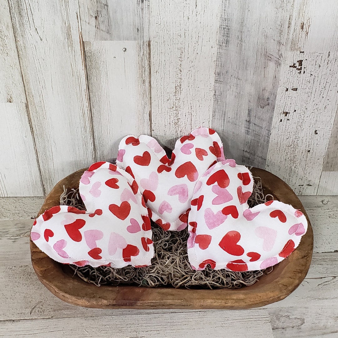 Valentine Fabric Hearts, Valentine's Day Bowl Fillers, Valentines Day ...