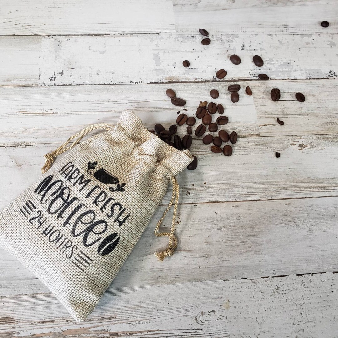 Mini Coffee Burlap Sack / Coffee Bar Decor / Coffee Bean Decor / Coffee ...