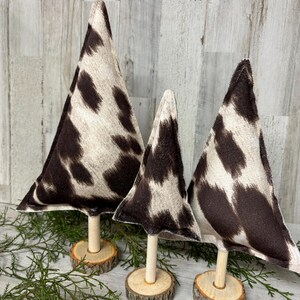 Cow Print Fabric Tree, Rustic Christmas Decor, Farmhouse Christmas ...