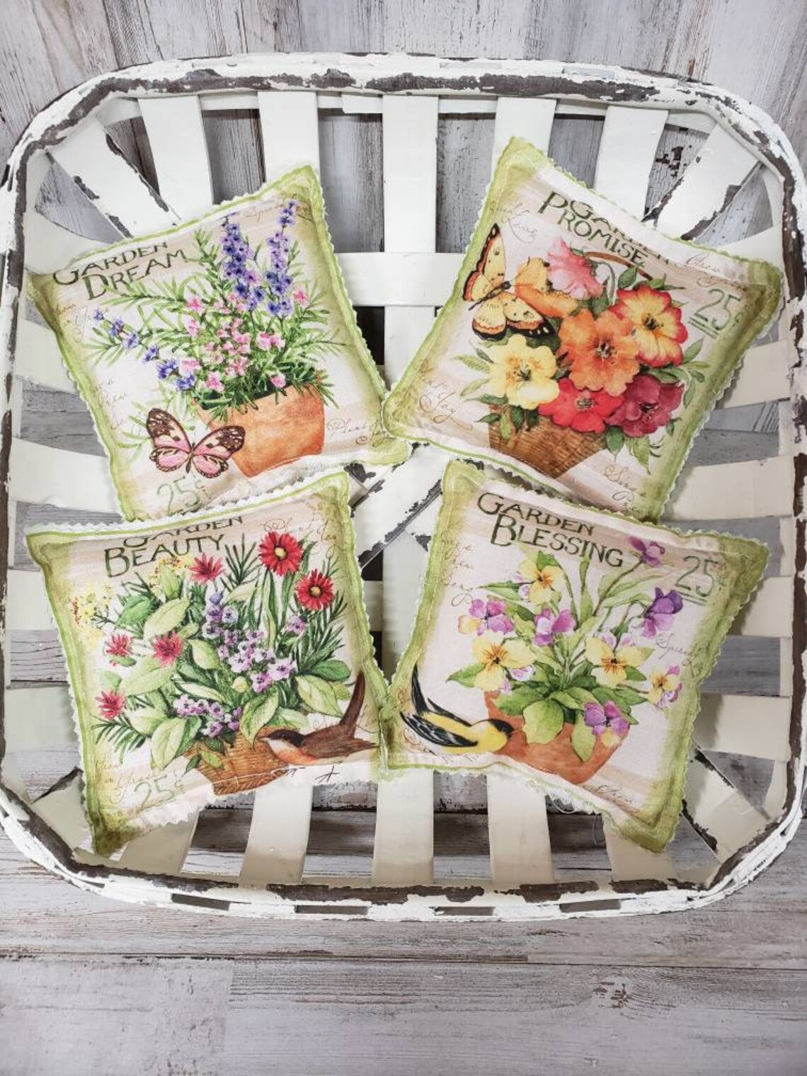 Spring Mini Pillows / Spring Bowl Fillers / Spring Tiered Tray Decor ...