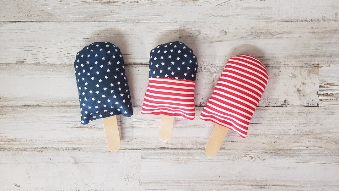 Fabric Patriotic Popsicles, Red White & Blue Popsicle, Patriotic ...