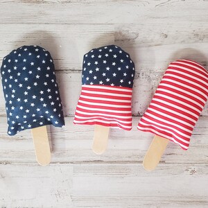 Fabric Patriotic Popsicles, Red White & Blue Popsicle, Patriotic ...