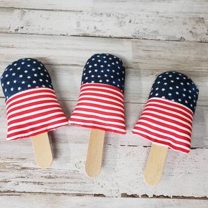 Fabric Patriotic Popsicles, Red White & Blue Popsicle, Patriotic ...