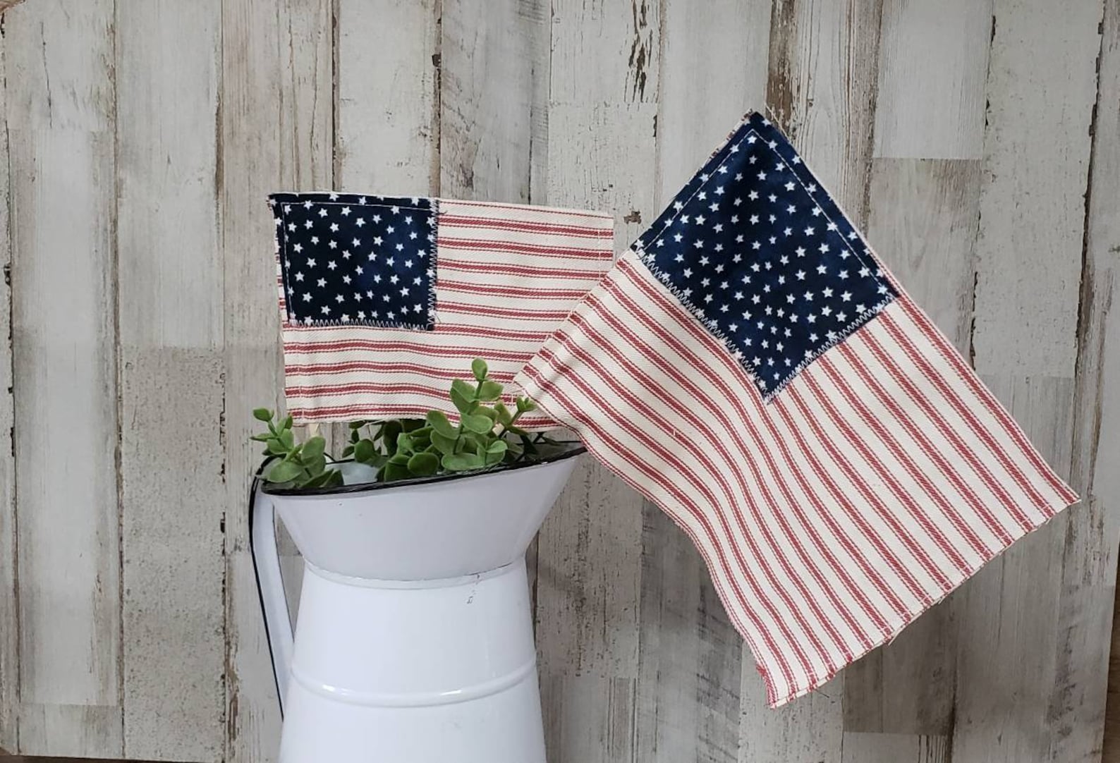 Fabric Flags / Farmhouse Cottage American Mini Flags / Old | Etsy