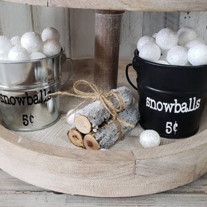 Christmas Tiered Tray Snowballs / Winter Tier Tray Decor/ Winter Coffee ...
