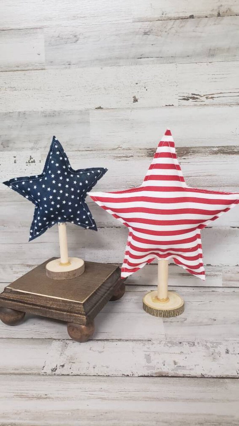Farmhouse Stuffed Stars / Fabric Stars / Independence Day Bowl - Etsy