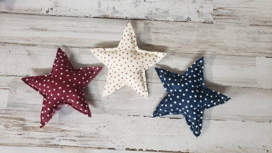 Farmhouse Fabric Stars /stuffed Fabric Stars / Independence - Etsy