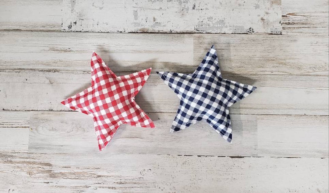 Farmhouse Fabric Stars /stuffed Fabric Stars / Independence Day Bowl ...