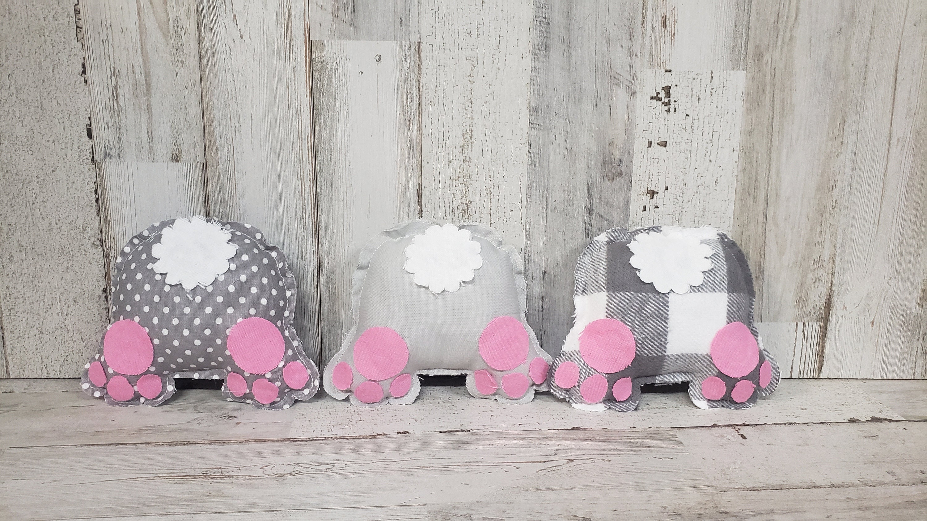Fabric Bunny Bums / Fabric Bunny Butt / Gray Bunny / Farmhouse Easter ...