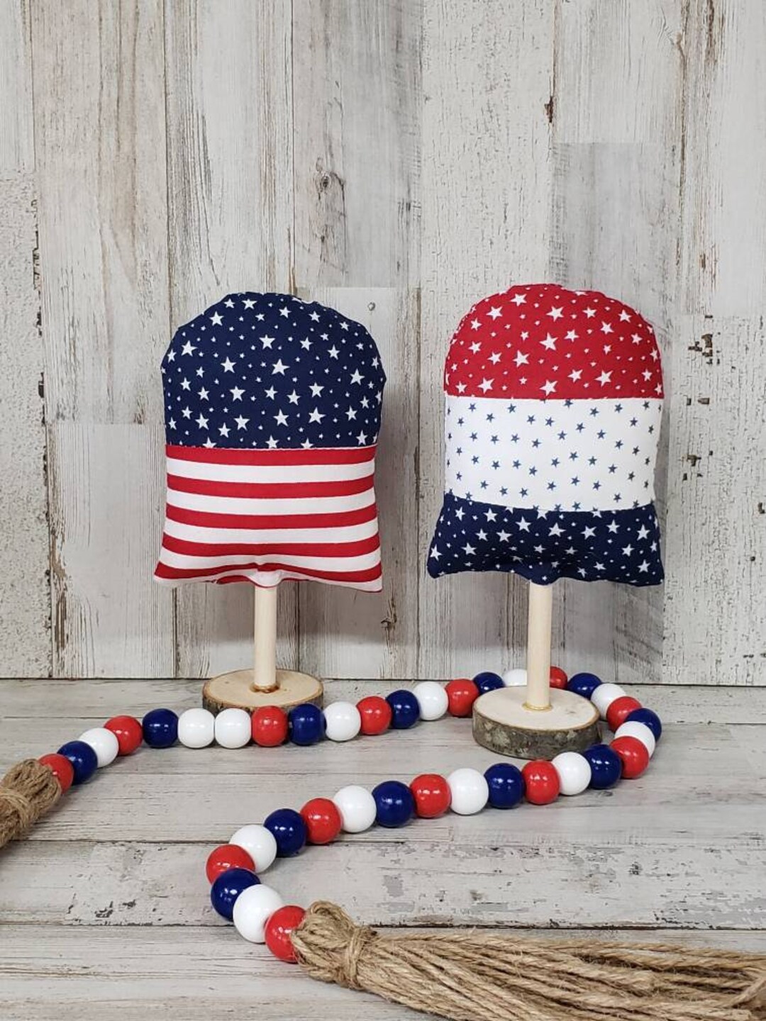 Fabric Patriotic Popsicles, Red White & Blue Popsicle, Patriotic ...