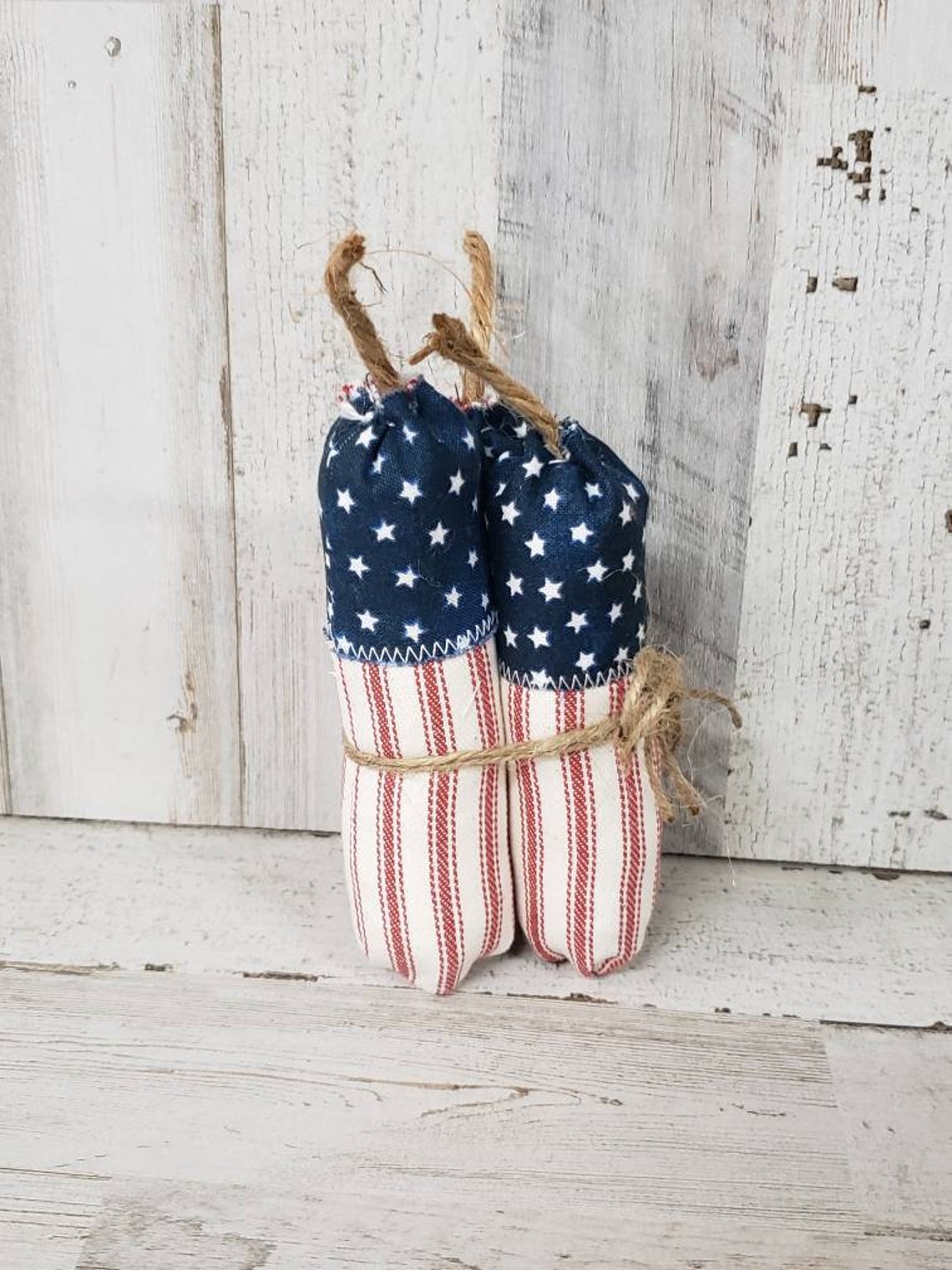 Set of 3 Stuffed Firecracker / Farmhouse Decor Cottage Style - Etsy