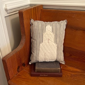 Church Pillow / Farmhouse Bench Pillow / Spiritual Accent Pillow ...