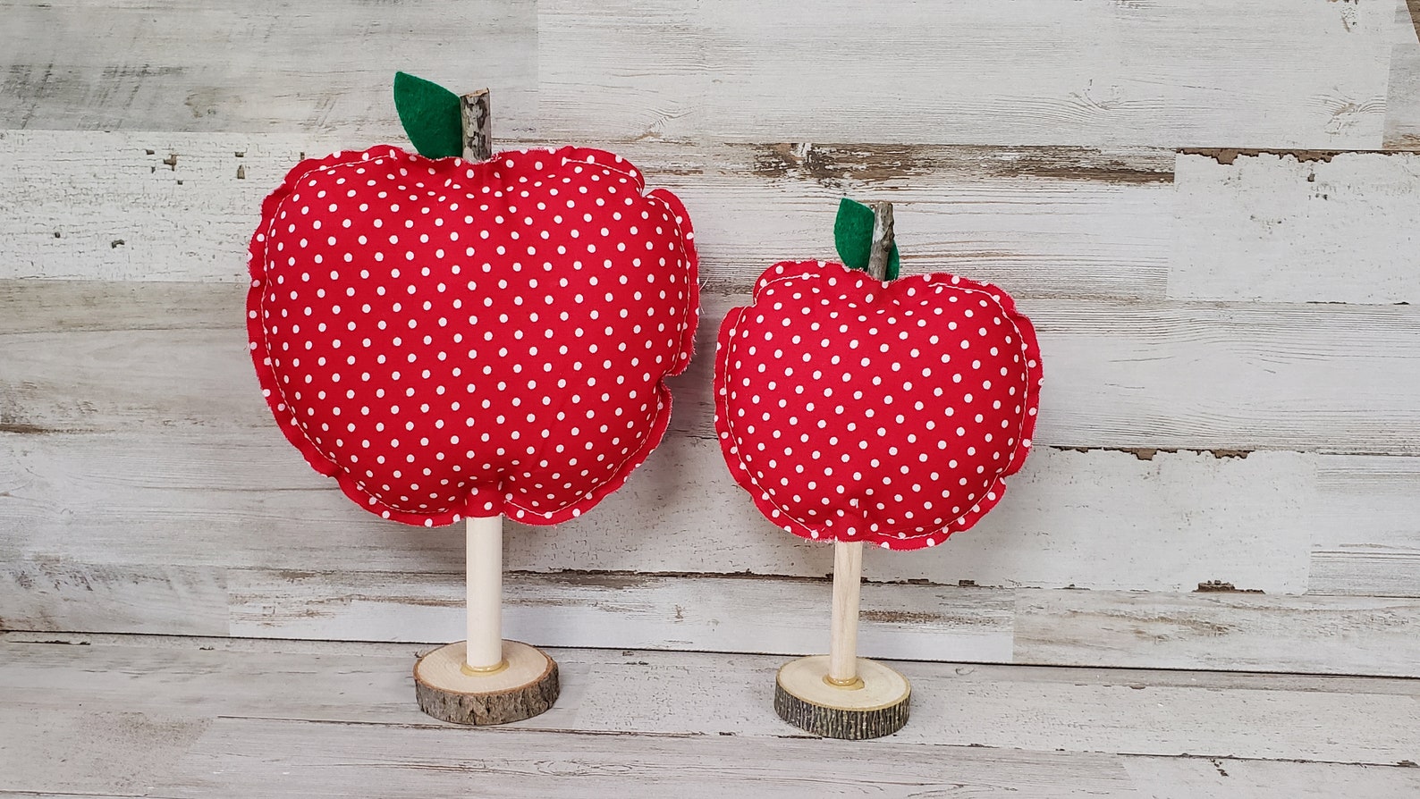 Fabric Apple Mantel Decor / Apple Tiered Tray Decor / Coffee | Etsy