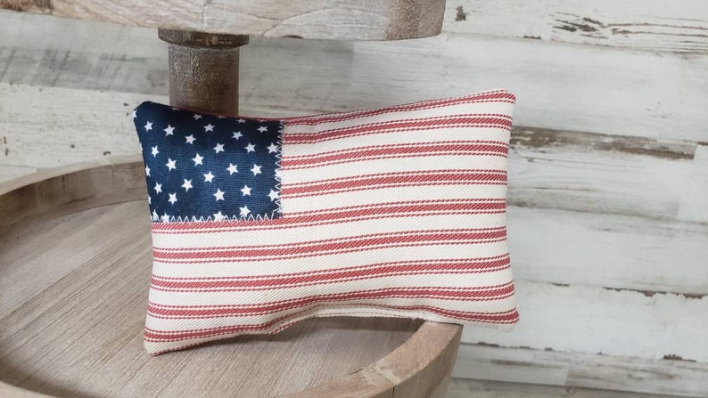 MINI Stuffed Fabric Flag/ Farmhouse Cottage American Mini - Etsy