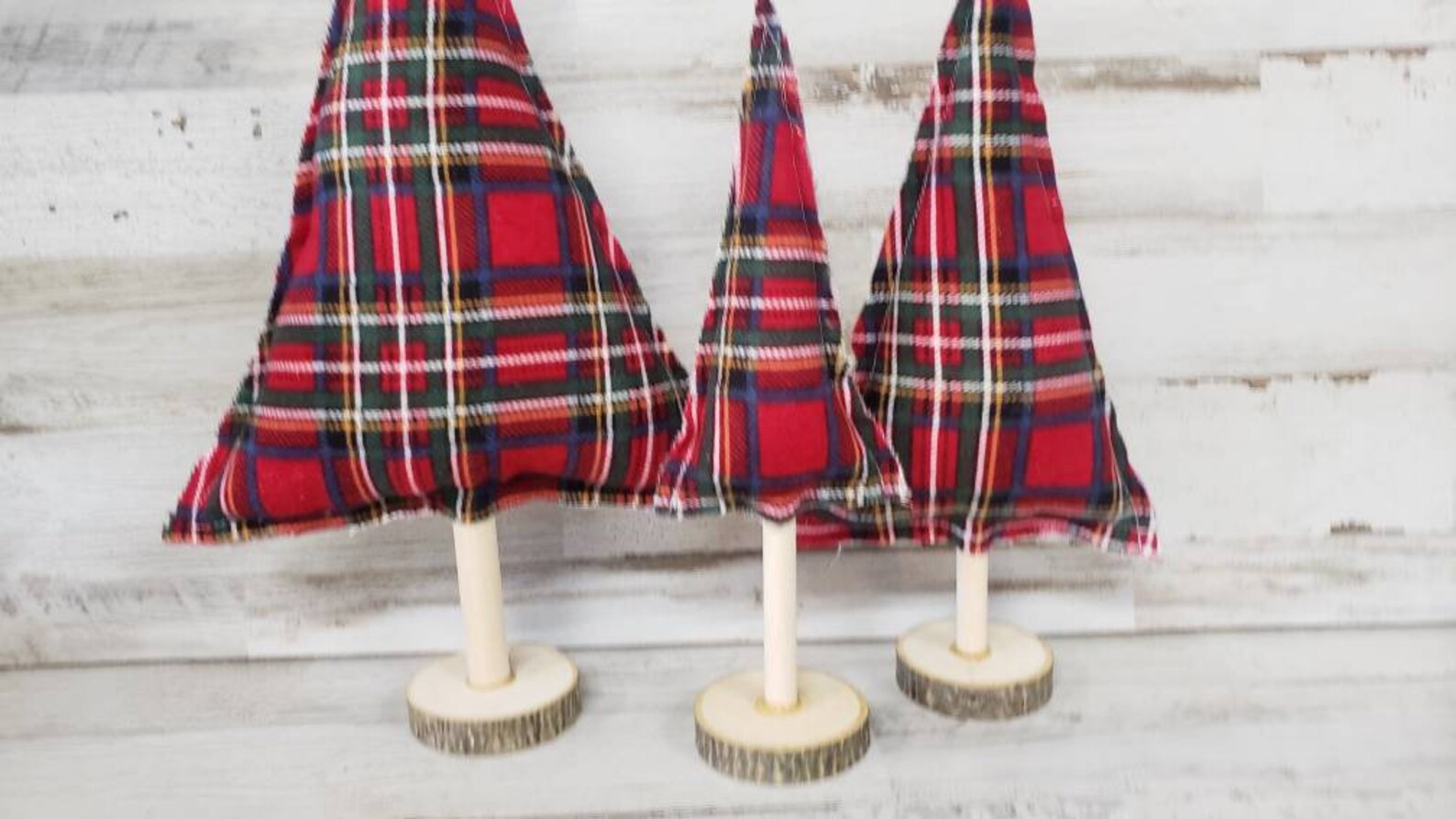 Red Plaid Flannel Fabric Christmas Trees Flannel Christmas - Etsy