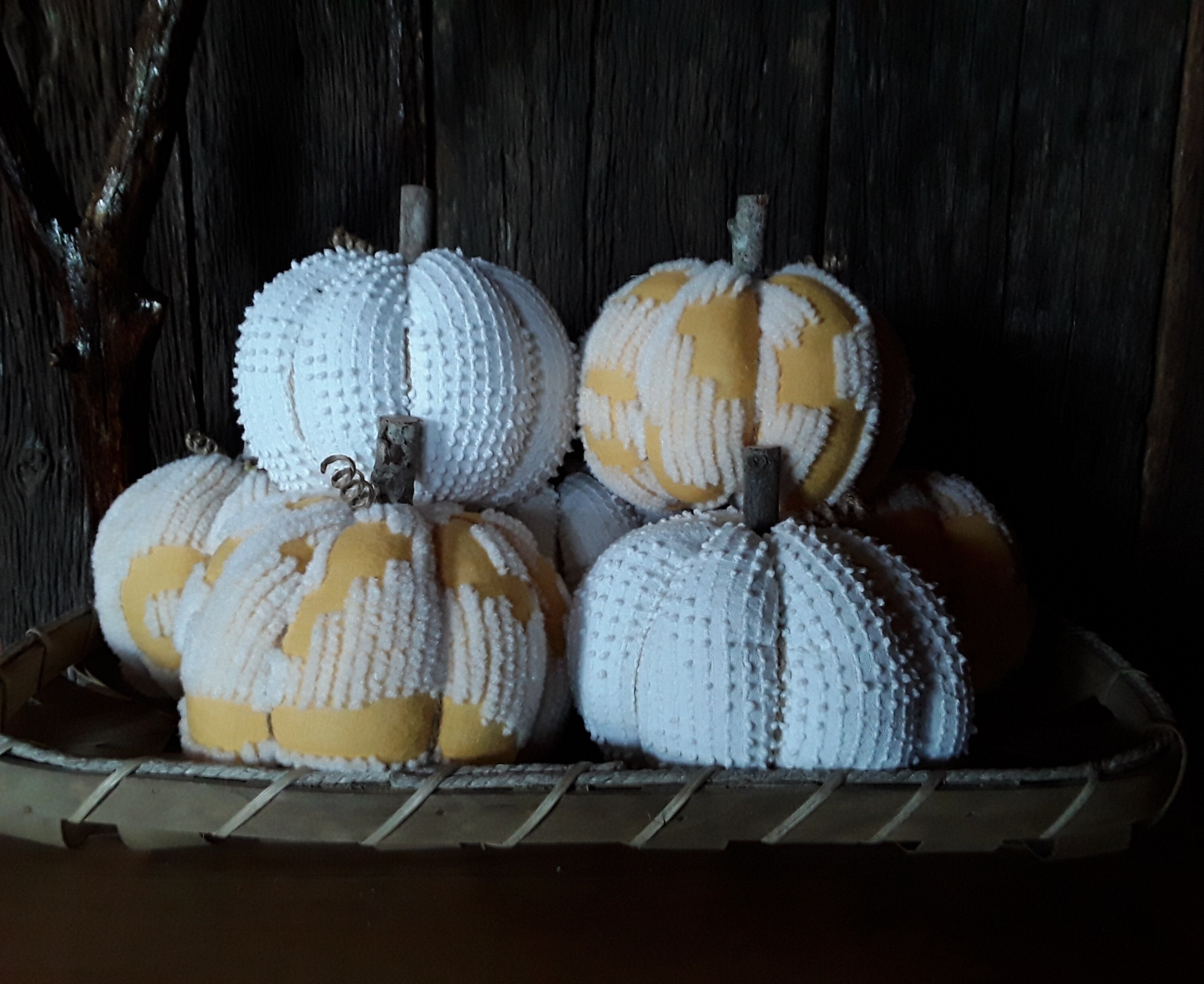 White Chenille Pumpkins Handmade, Fall Autumn Farmhouse Decorations - Etsy