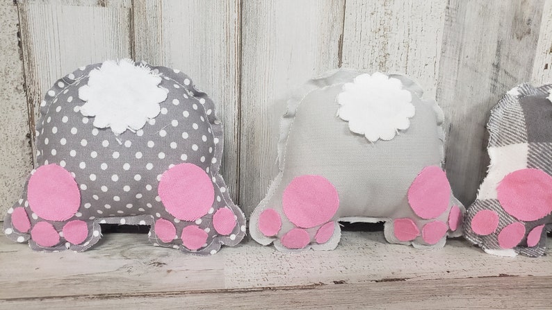 Fabric Bunny Bums / Fabric Bunny Butt / Gray Bunny / Farmhouse Easter ...