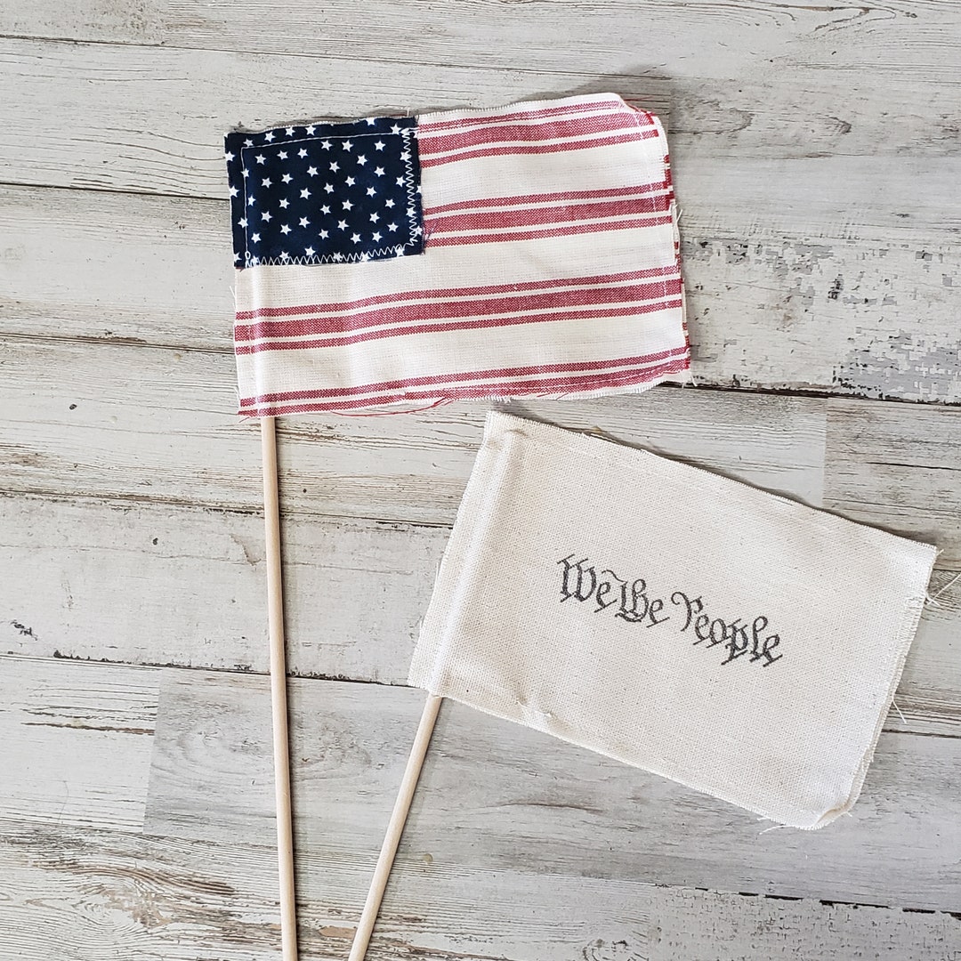 Fabric Flags / Farmhouse Cottage American Mini Flags / the Pledge of ...