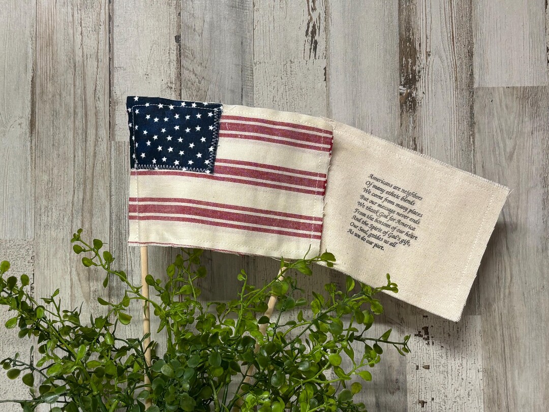 Fabric Flags / Farmhouse Cottage American Mini Flags / Old Glory Flag ...