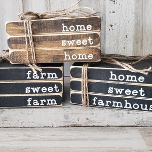Home Sweet Home Wooden Books / Faux Mini Books / Tiered Tray Books ...