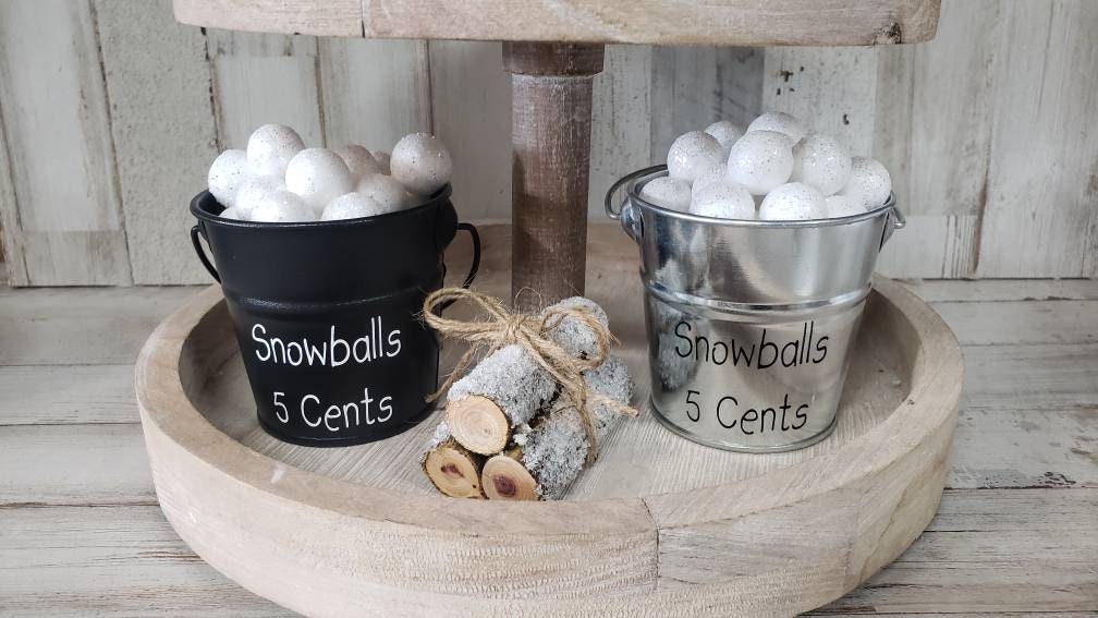Christmas Tier Tray Snowballs / Winter Tier Tray Decor/ Winter Coffee ...