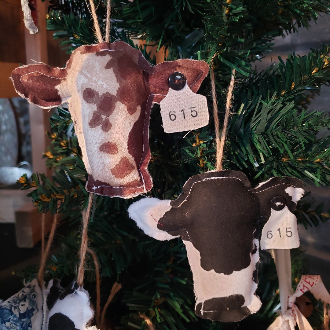 Cow Christmas Ornament / Custom Cow Ornament / Farm Themed Christmas ...