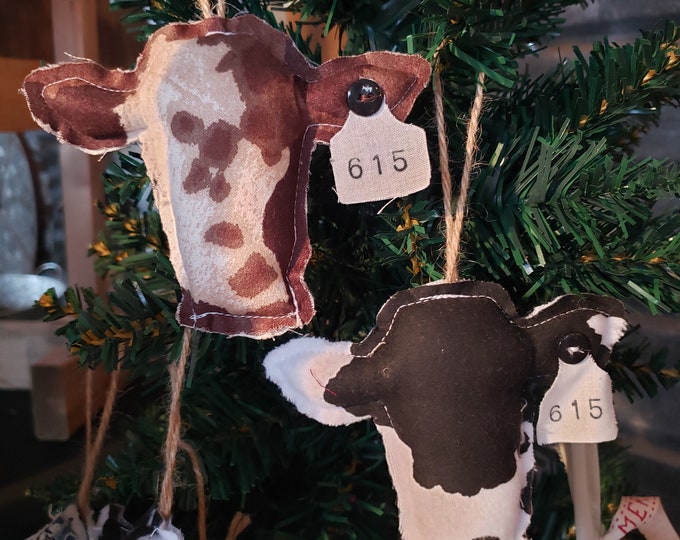 Cow Christmas Ornament / Custom Cow Ornament / Farm Themed Christmas ...