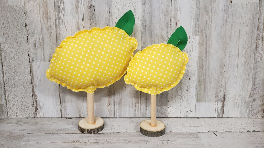 Lemon Decor / Lemon Coffee Bar Decor / Yellow Plaid Lemon Home Decor ...