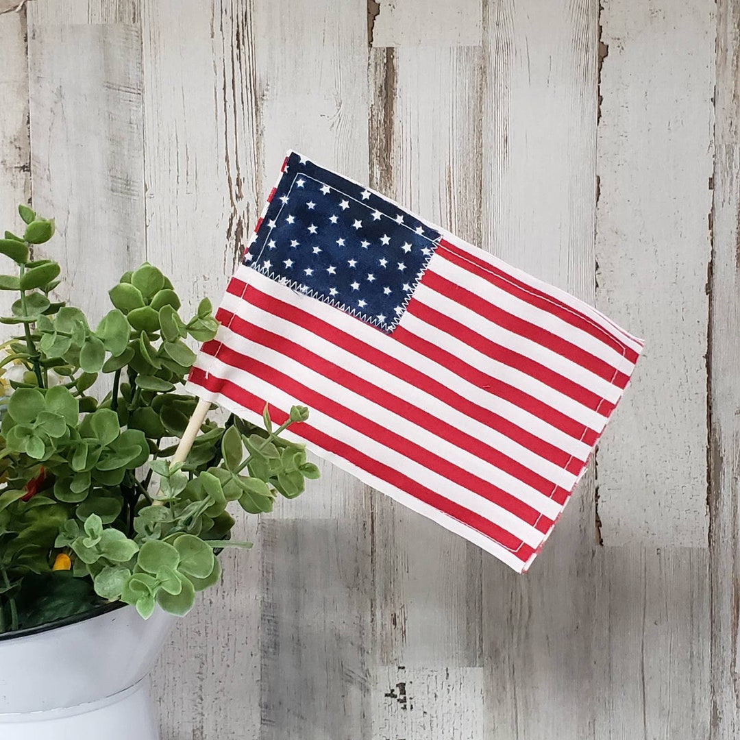 Fabric Flags / Farmhouse Cottage American Mini Flags / Old Glory Flag ...