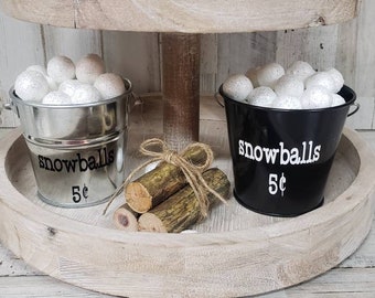 Christmas Tier Tray Snowballs / Winter Tier Tray Decor/ Winter Coffee ...
