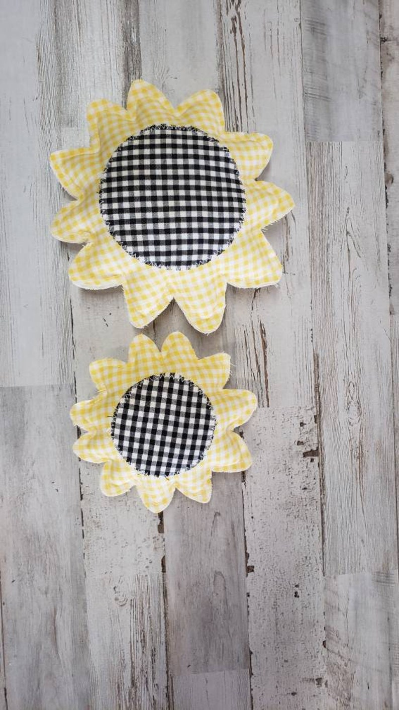 Fabric Plaid Sunflower / Farmhouse Summer Decor / Sunflower - Etsy