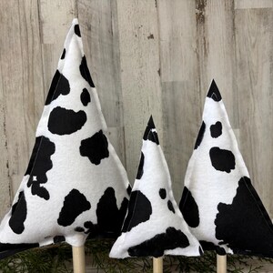 Cow Print Fabric Tree, Rustic Christmas Decor, Farmhouse Christmas ...