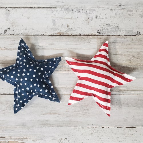 Fabric Stars Farmhouse Stuffed Stars 4th of July Decor Star - Etsy