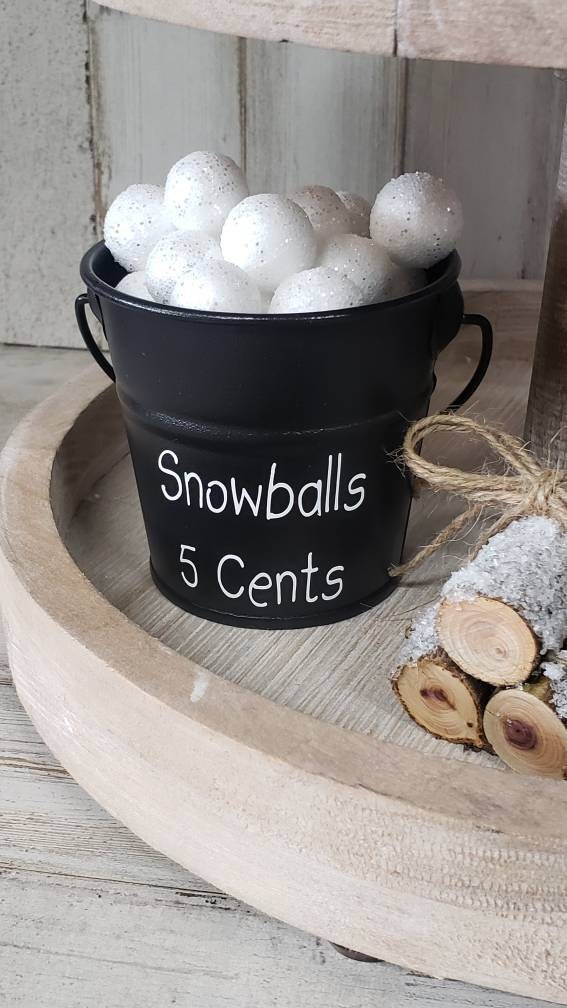 Christmas Tier Tray Snowballs / Winter Tier Tray Decor/ Winter Coffee ...