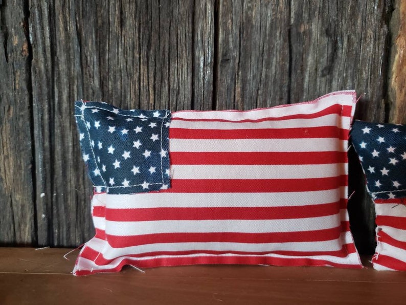 MINI Stuffed Fabric Flag/ Farmhouse Cottage American Mini - Etsy
