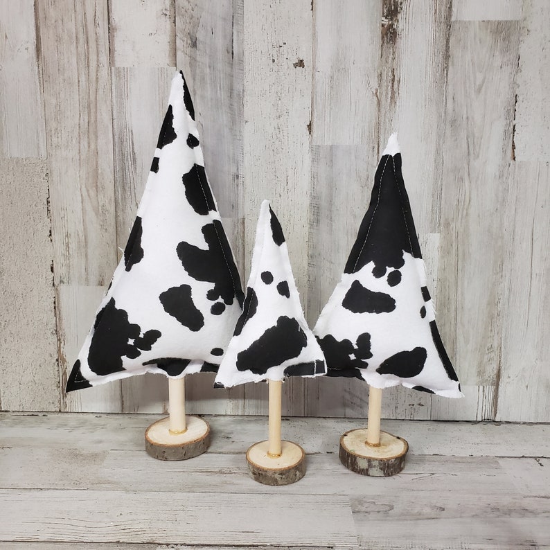 Cow Print Fabric Tree Rustic Christmas Decor Farmhouse - Etsy