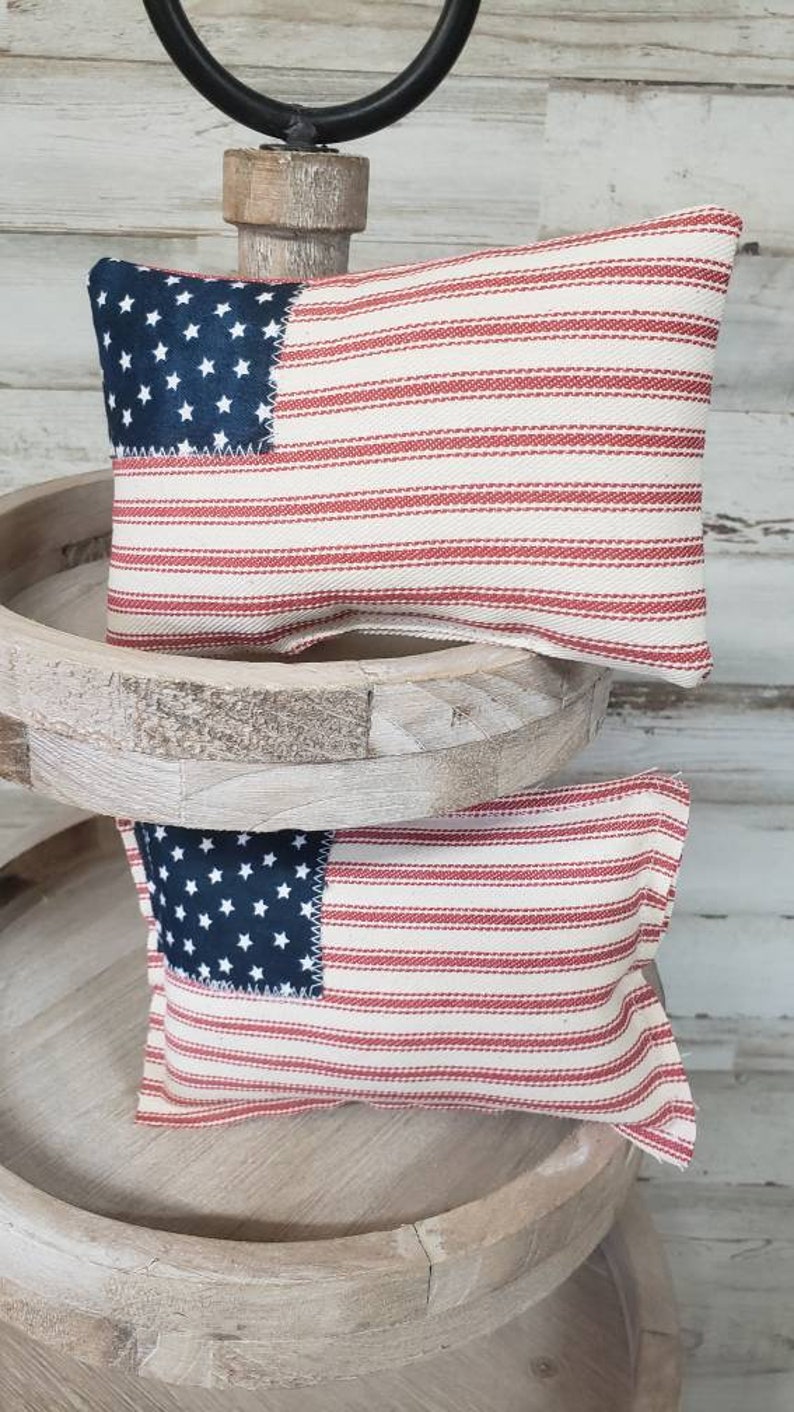 MINI Stuffed Fabric Flag/ Farmhouse Cottage American Mini - Etsy