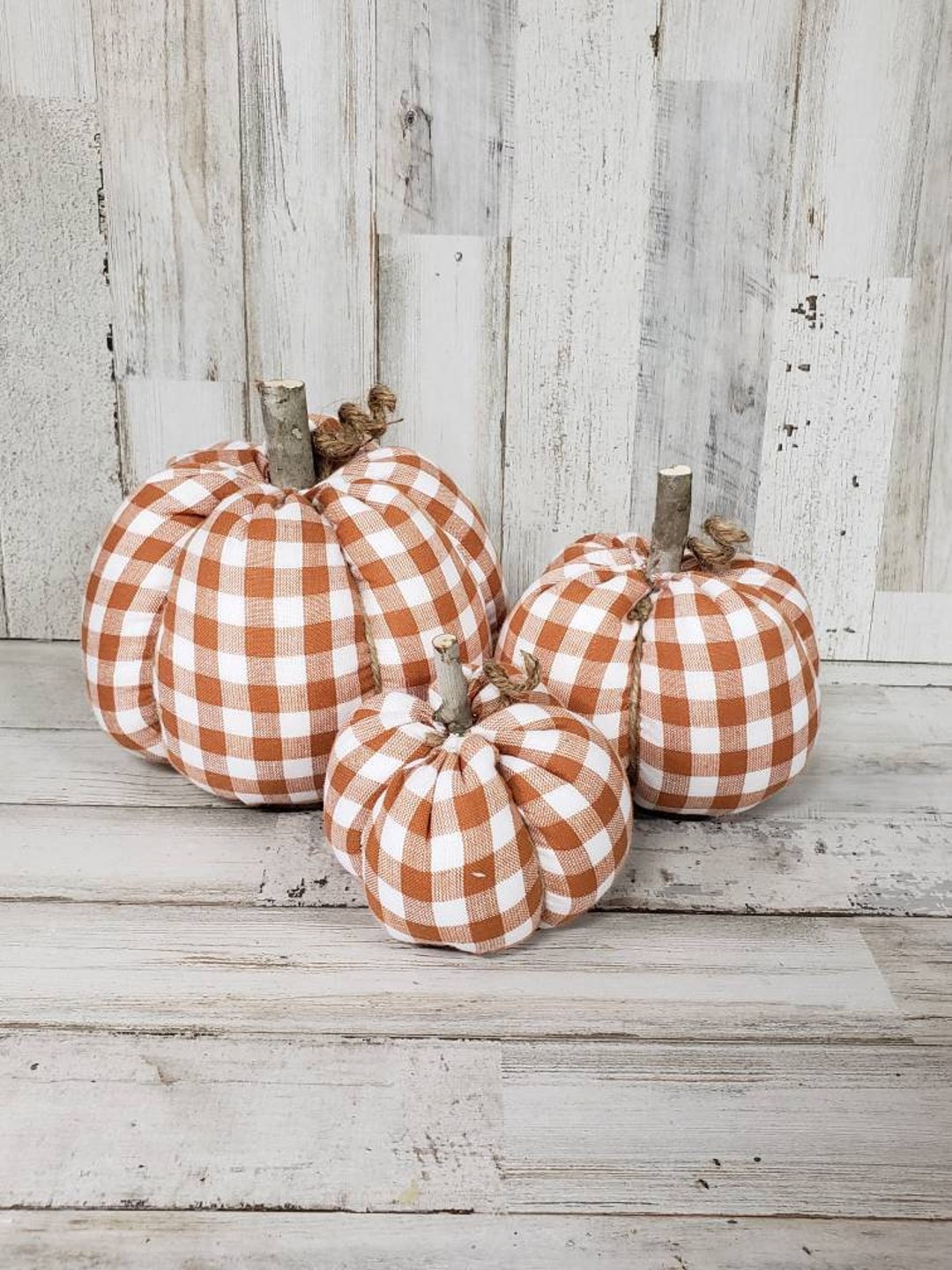 Rust Plaid Pumpkins Handmade, Fall Decorations , Rustic Fall Decor ...