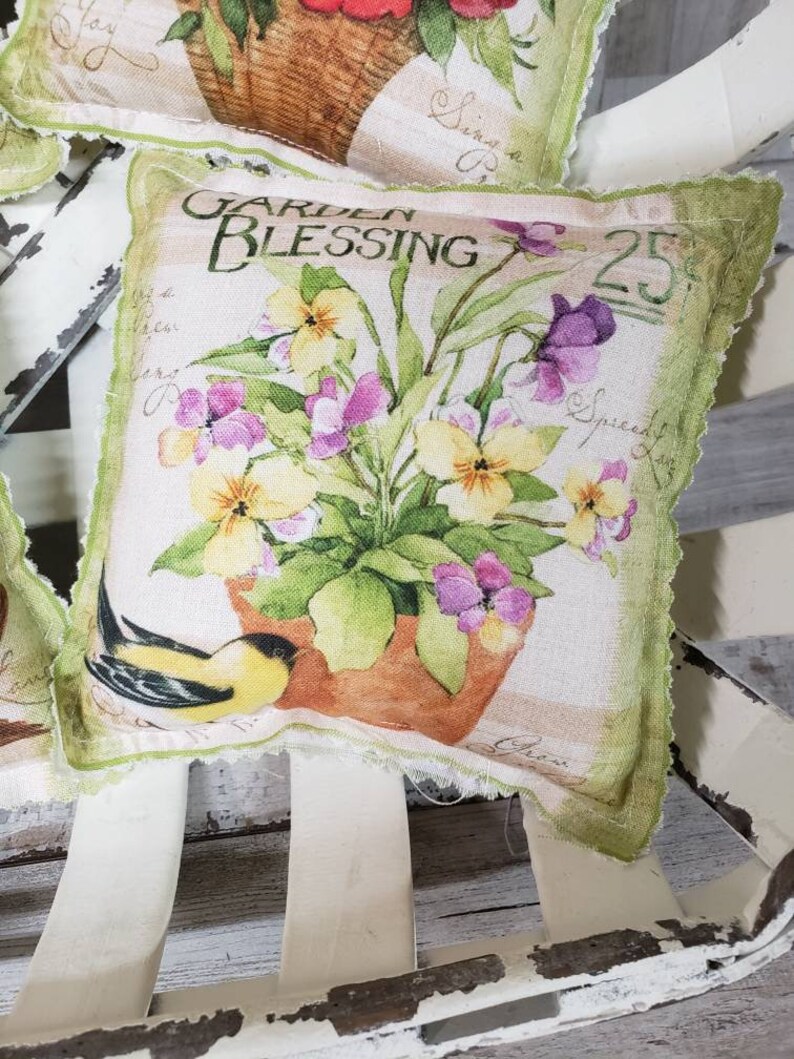Spring Mini Pillows / Spring Bowl Fillers / Spring Tiered Tray Decor ...