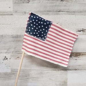 Fabric Flags / Farmhouse Cottage American Mini Flags / Old Glory Flag ...
