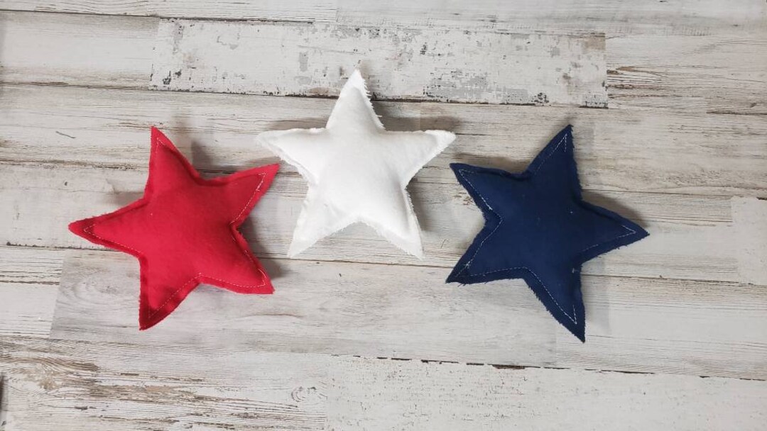 Farmhouse Fabric Stars /stuffed Fabric Stars / Independence Day Bowl ...