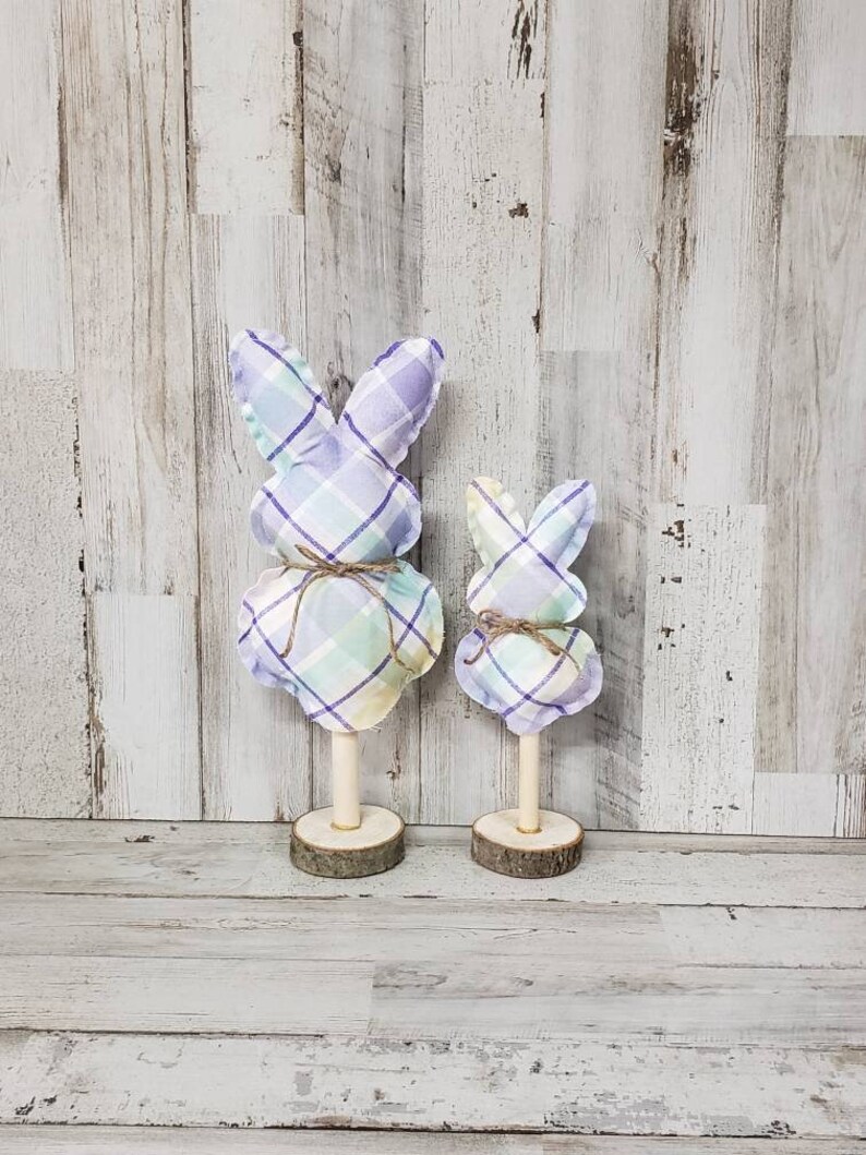 Easter Plaid Fabric Bunny / Easter Bowl Filler / Fabric - Etsy