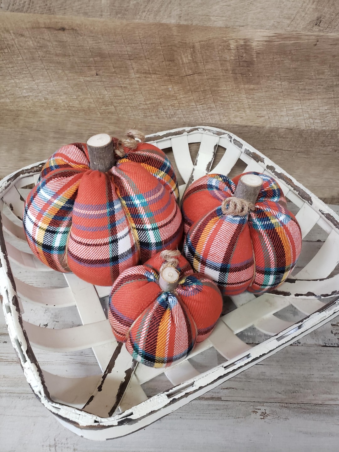 Fall Plaid Flannel Pumpkins Handmade, Fall Decorations , Rustic Fall ...