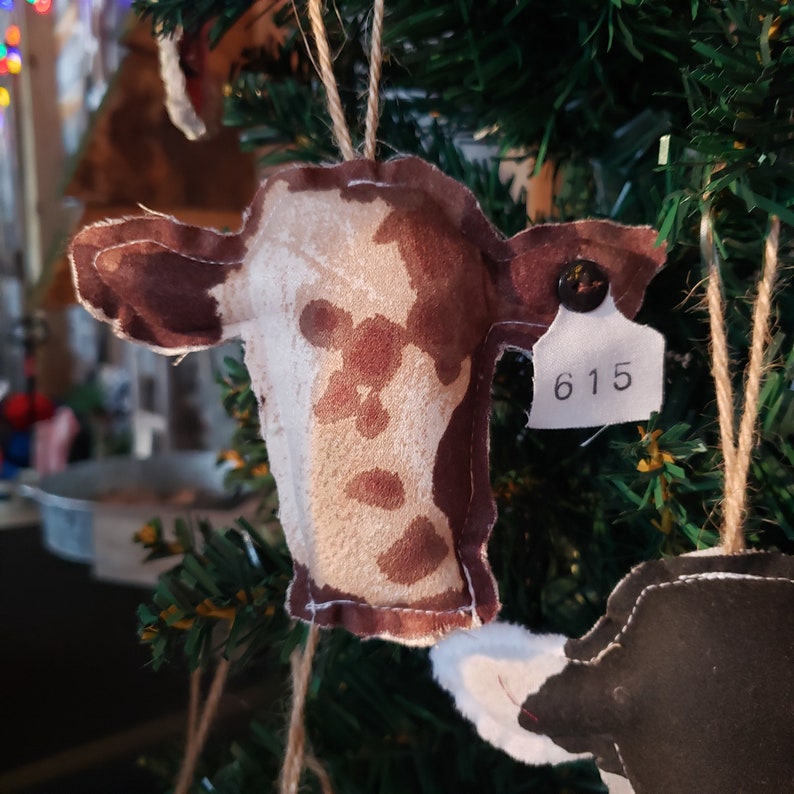 Cow Christmas Ornament / Custom Cow Ornament / Farm Themed Christmas ...