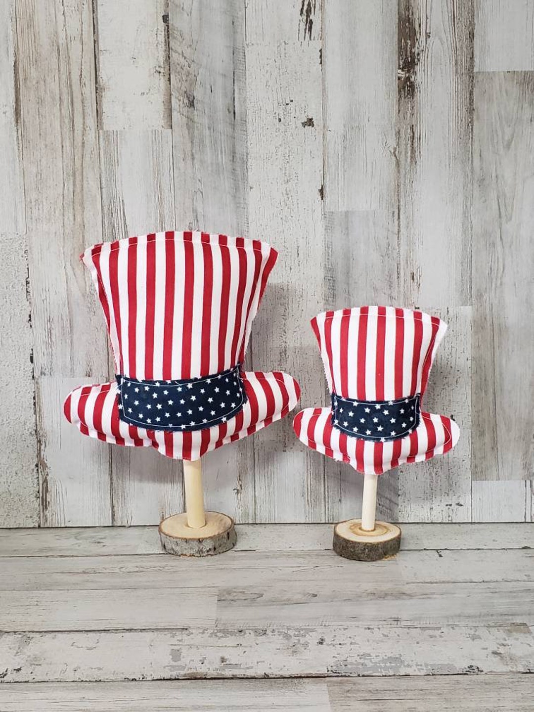 Uncle Sam Fabric Hat / Patriotic Tiered Tray Decor / Uncle Sam Fabric ...