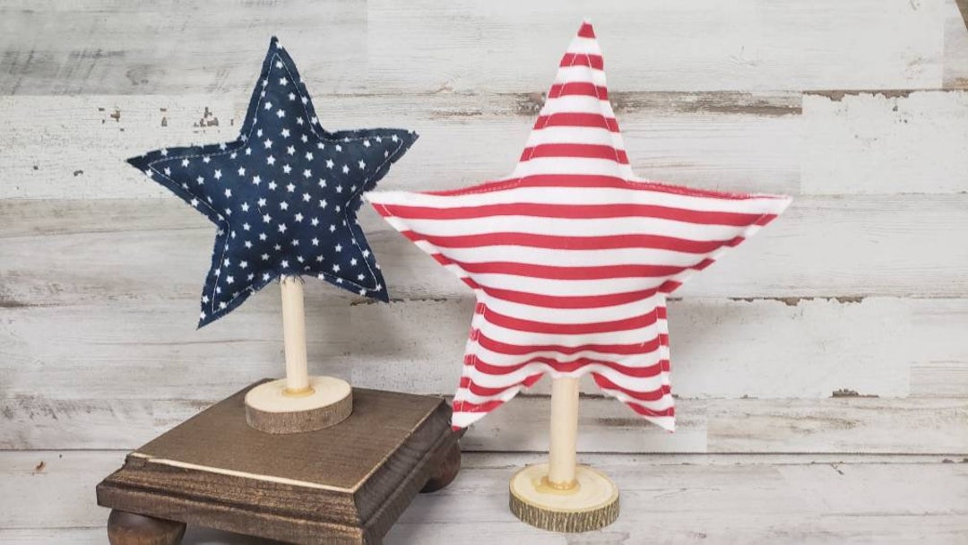 Farmhouse Stuffed Stars / Fabric Stars / Independence Day Bowl Filler ...