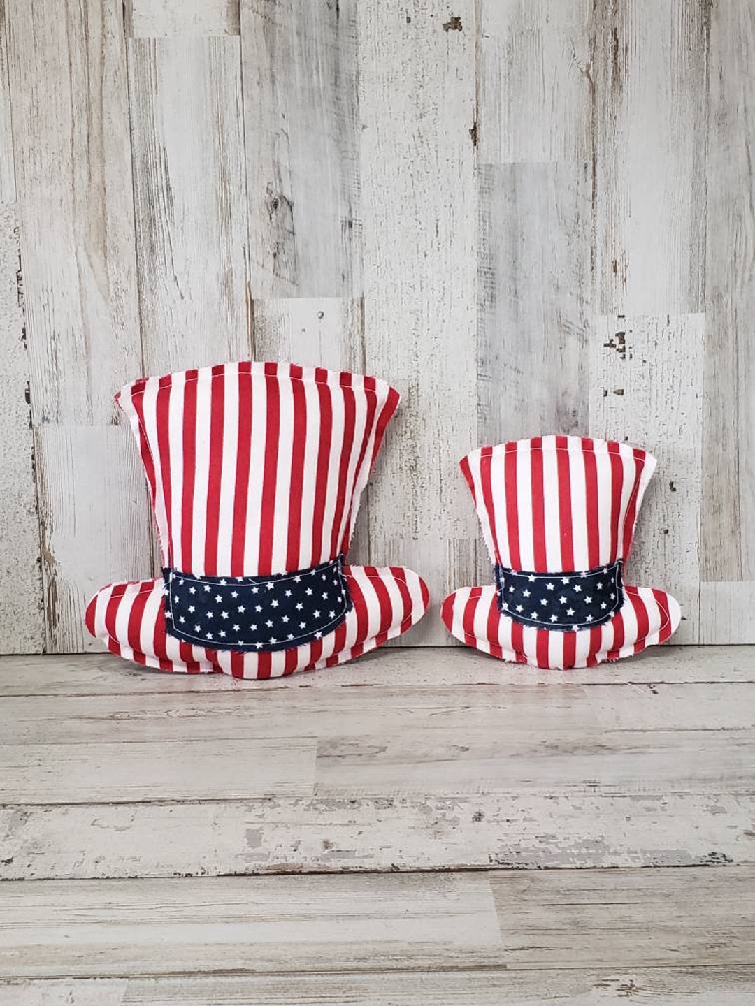 Uncle Sam Fabric Hat / Patriotic Tiered Tray Decor / Uncle Sam Fabric ...